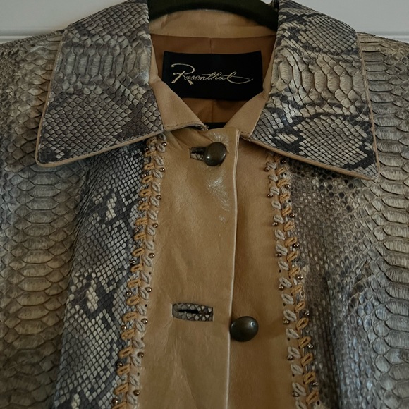 Rosenthals | Jackets & Coats | Rosenthals Brown Leather And Snake Skin ...
